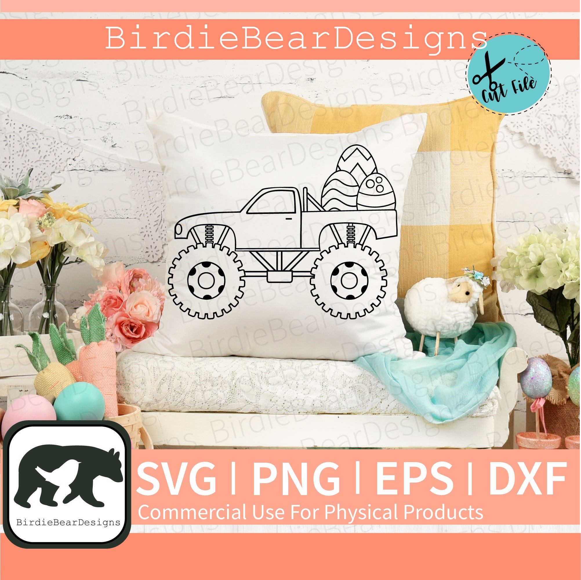 Easter Monster Truck Svg Easter Egg Truck Svg Easter | Etsy
