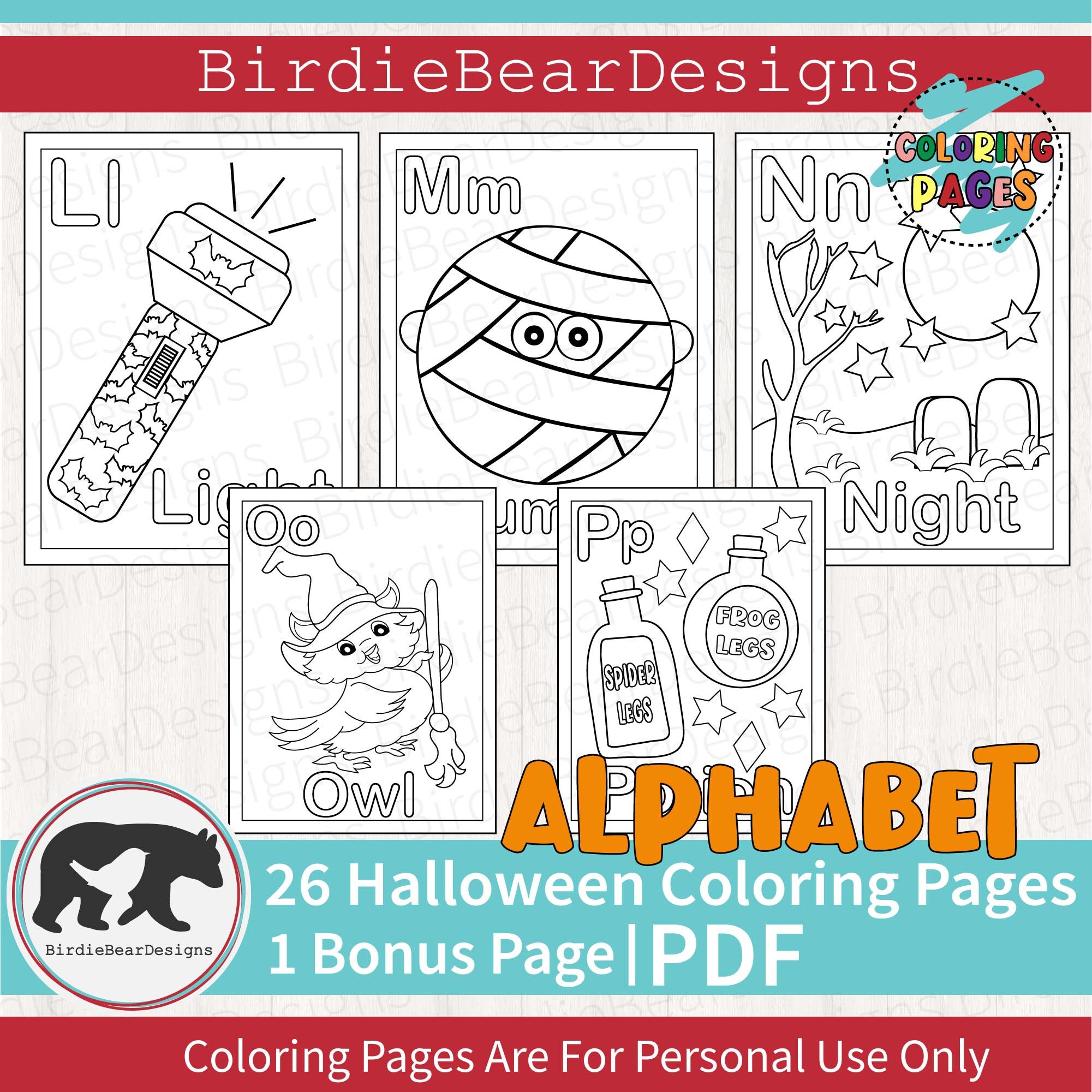 Halloween Coloring Pages, Alphabet Coloring Pages, Halloween Coloring ...