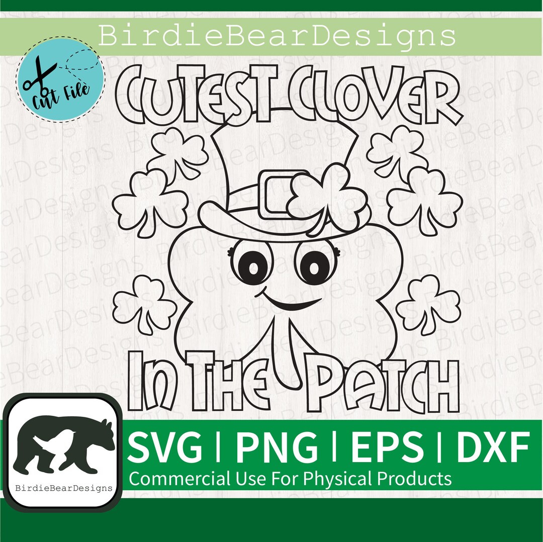 Cutest Clover in the Patch SVG St Patricks Day Coloring Svg - Etsy