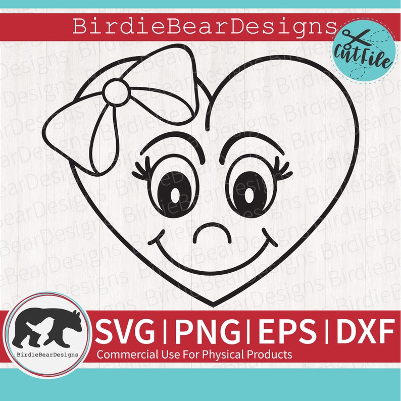 Valentines Day Coloring Svg Heart Face Svg Heart Outline - Etsy