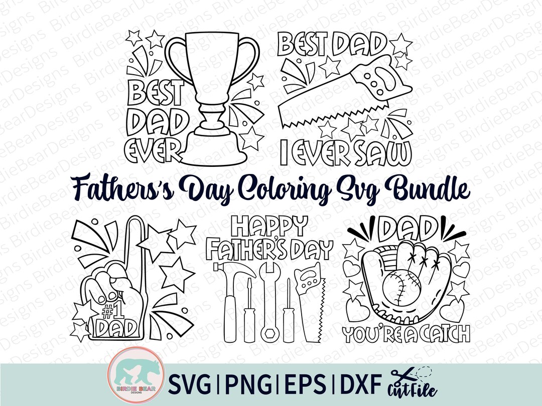Fathers Day Coloring Svg, Coloring Shirt Svg Bundle, Dad Color Svg ...