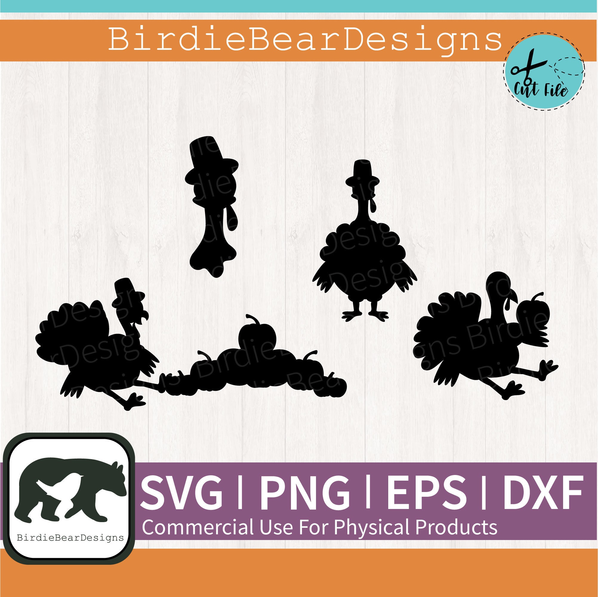 Turkey SVG Bundle Turkey Silhouette Cute Turkey Svg | Etsy