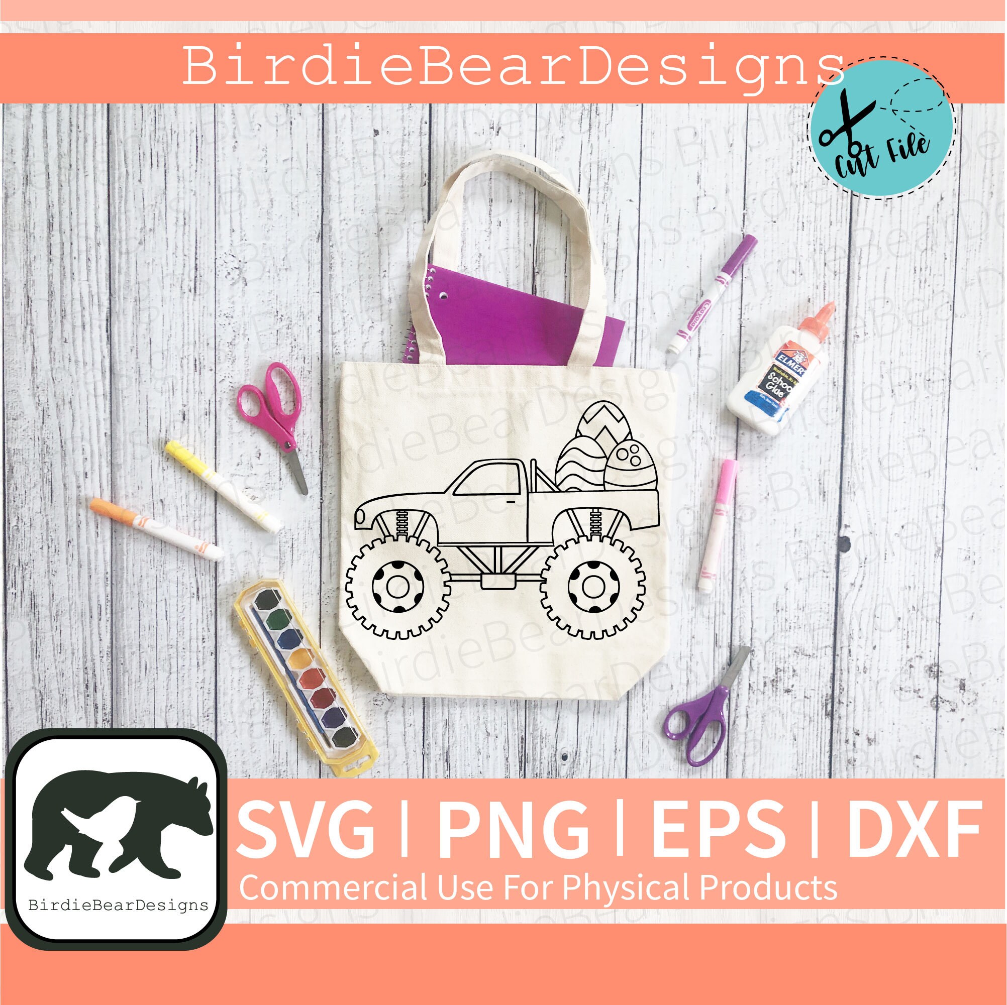 Easter Monster Truck Svg Easter Egg Truck Svg Easter | Etsy