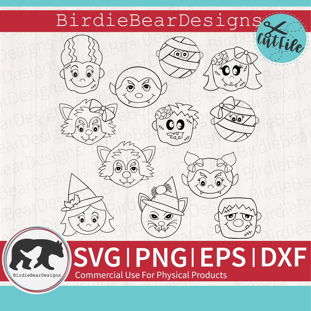 Monster Face Svg - Halloween SVG Bundle - Kids Halloween Svg Bundle ...