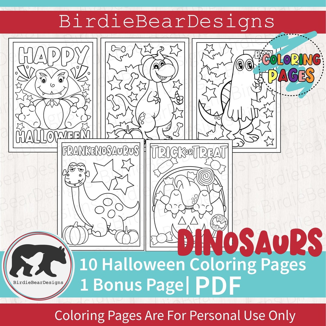 Halloween Coloring Pages - Dinosaur Coloring Pages - Halloween Coloring ...