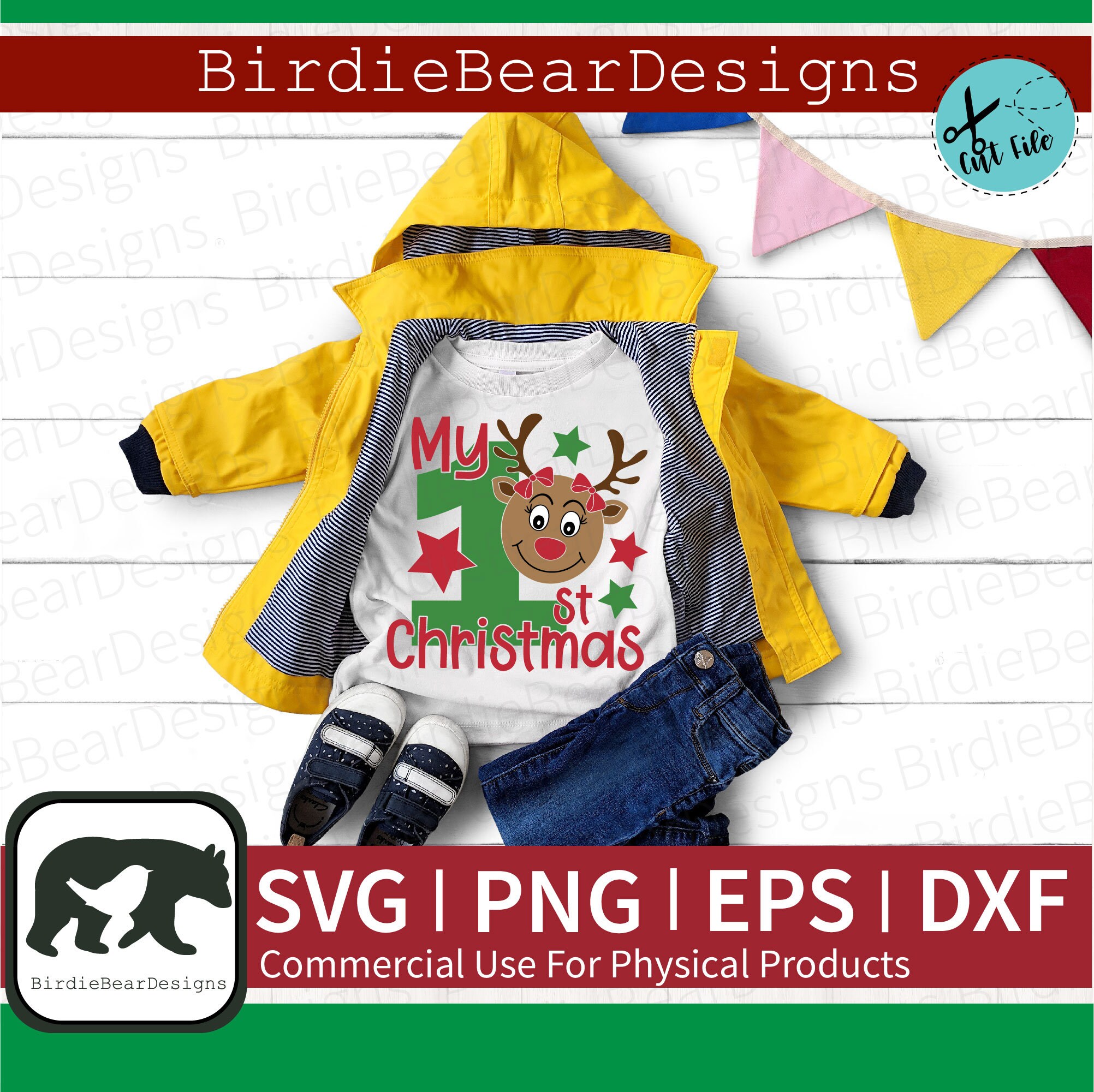 My First Christmas SVG Girl Reindeer Svg My 1st Christmas | Etsy