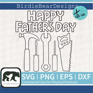 Fathers Day Coloring SVG Tools Svg Happy Fathers Day Svg | Etsy