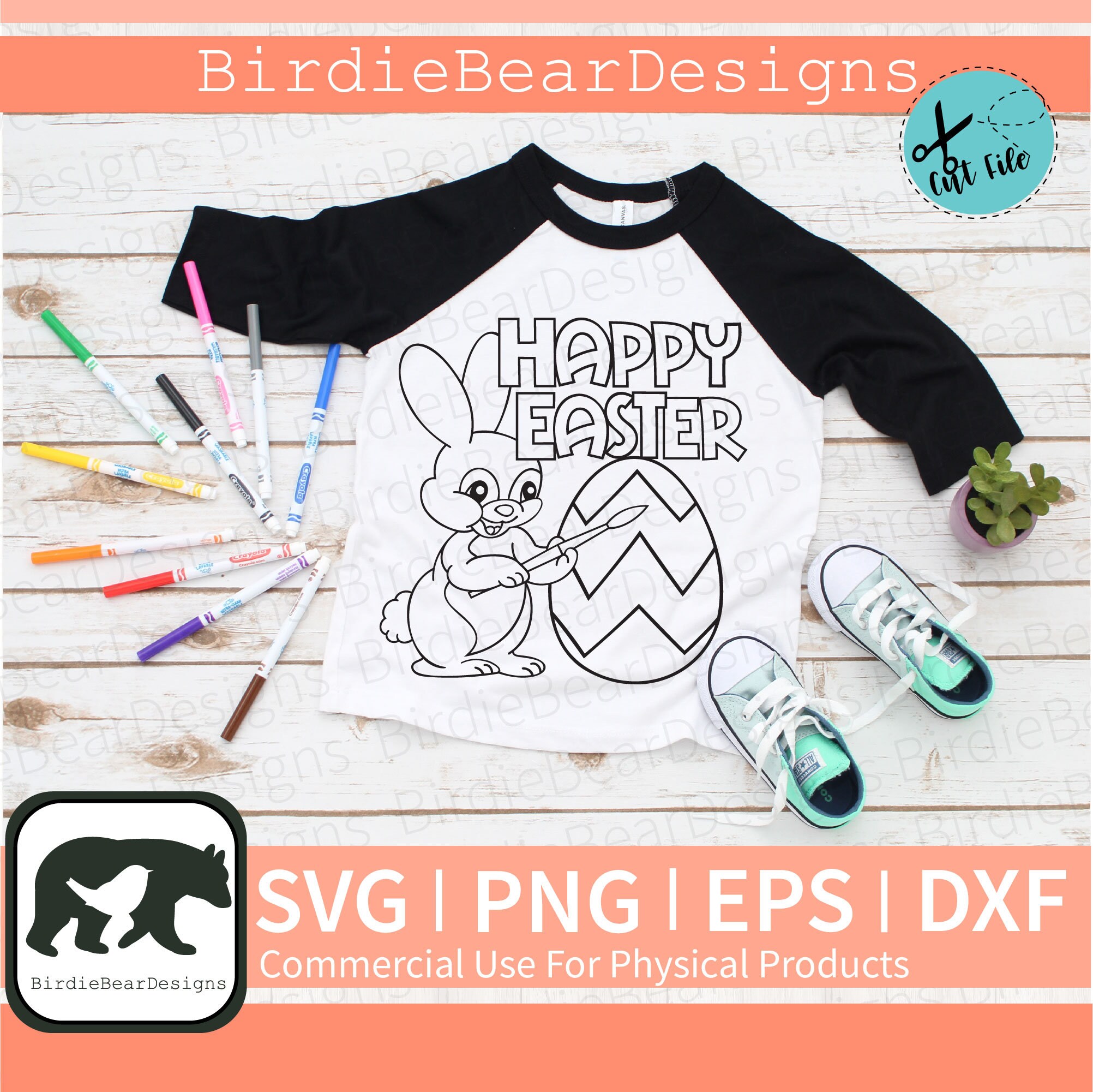 Happy Easter SVG Easter Coloring Svg Kids Easter Svg Easter - Etsy