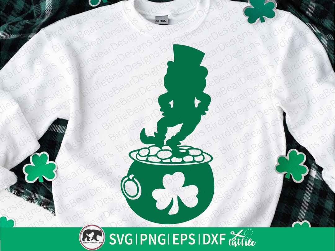 Leprechaun Svg, Leprechaun Clipart, Shamrock Svg, Pot of Gold Svg, St ...