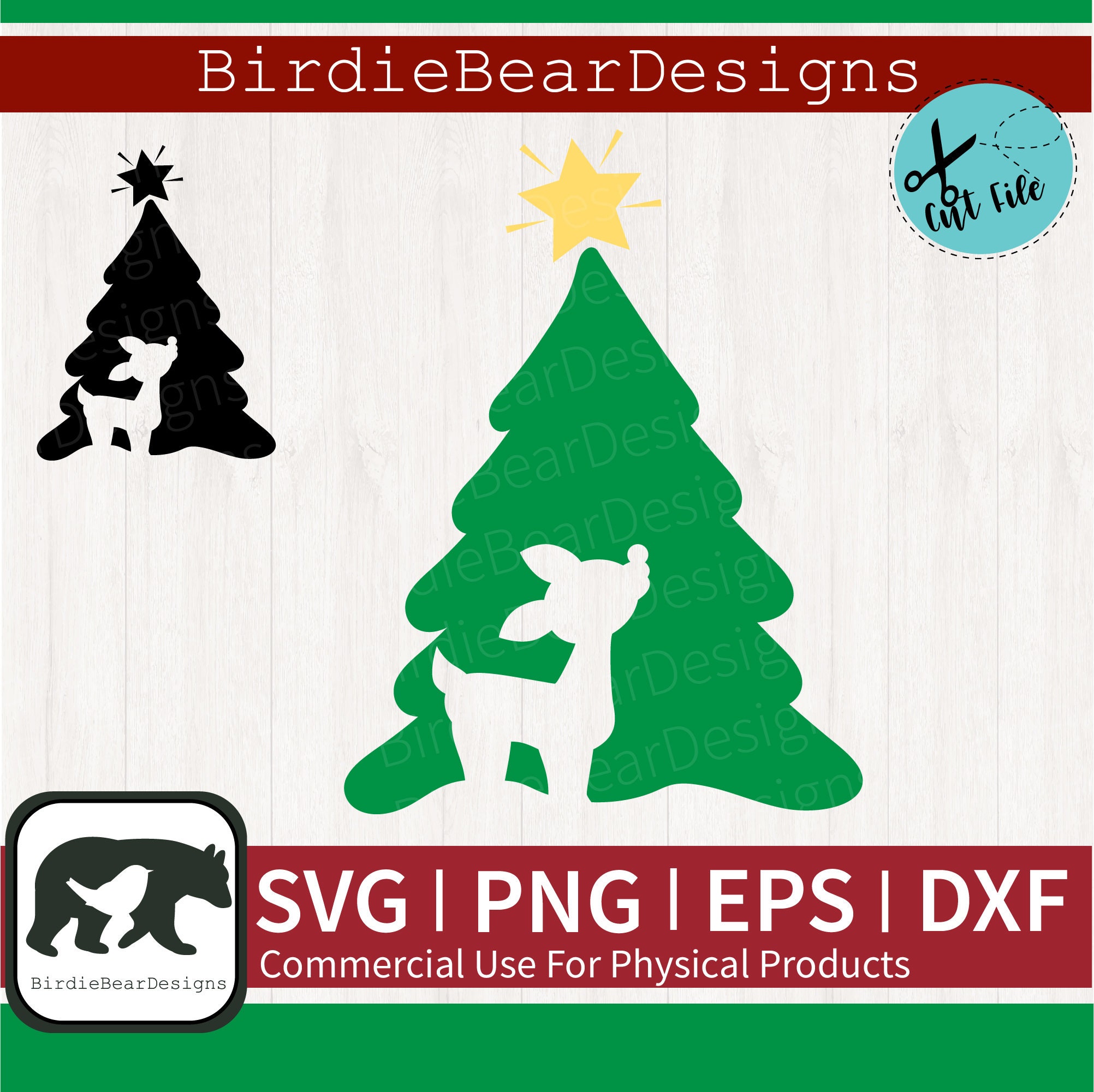 Christmas Tree Silhouette SVG Reindeer Christmas Svg | Etsy