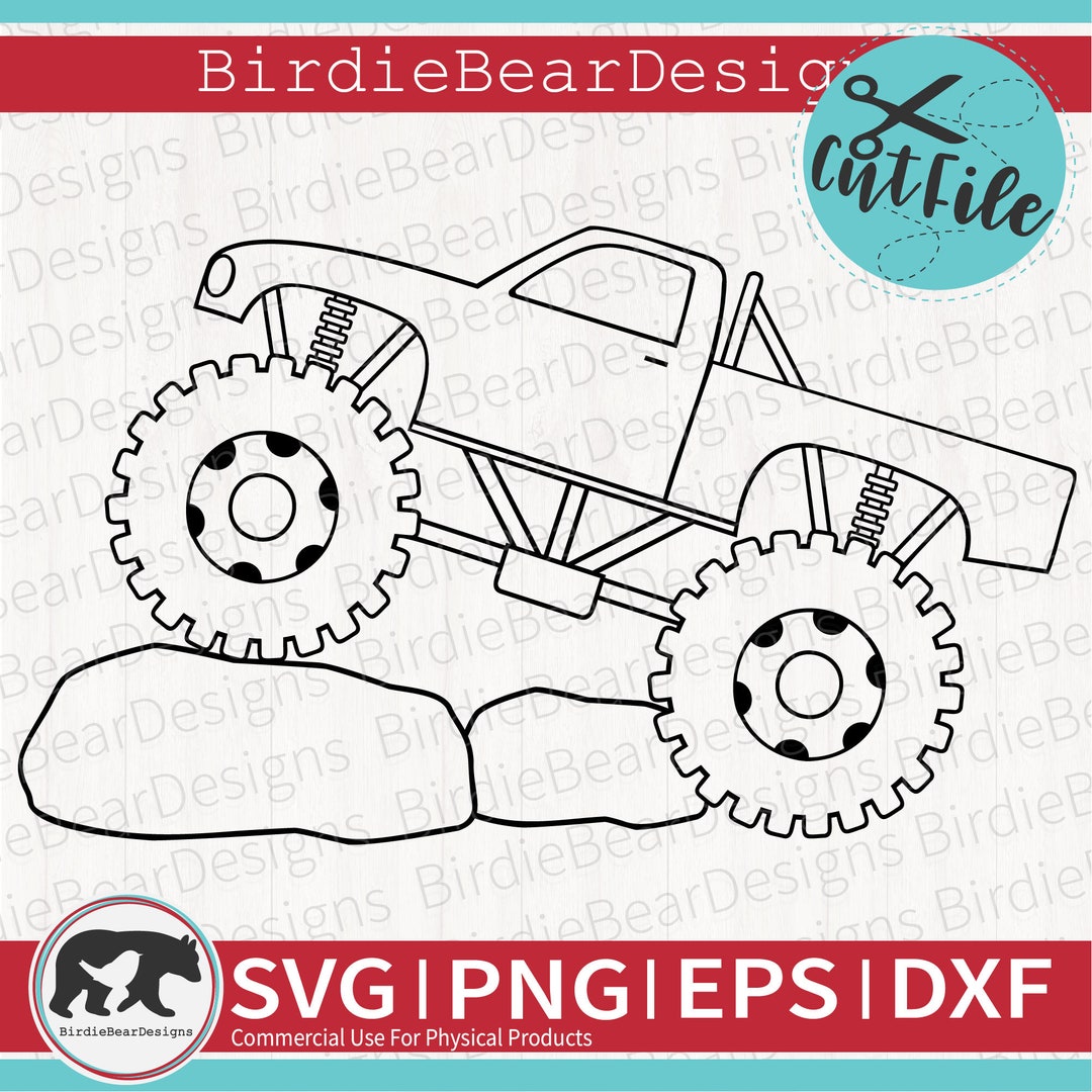 Monster Truck Svg, Monster Truck Coloring Svg, Monster Truck Outline ...