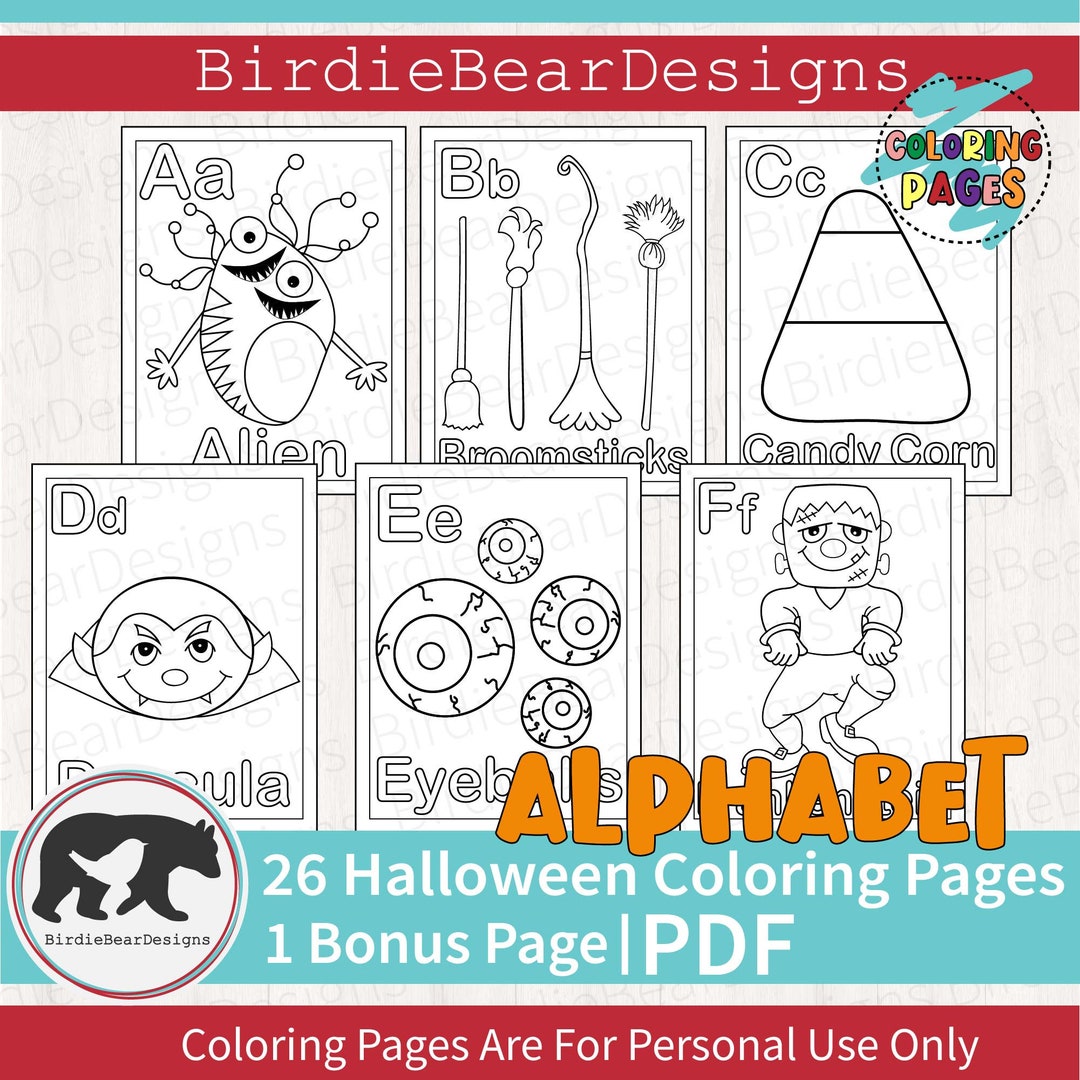Halloween Coloring Pages, Alphabet Coloring Pages, Halloween Coloring ...