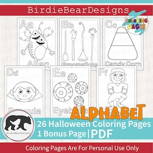 Halloween Coloring Pages, Alphabet Coloring Pages, Halloween Coloring ...