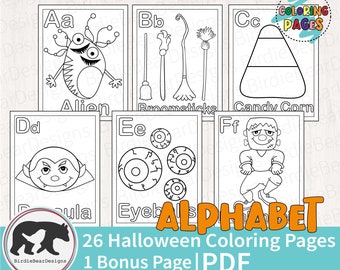 ABC Halloween Coloring Pages, Alphabet Coloring Pages, Halloween ...