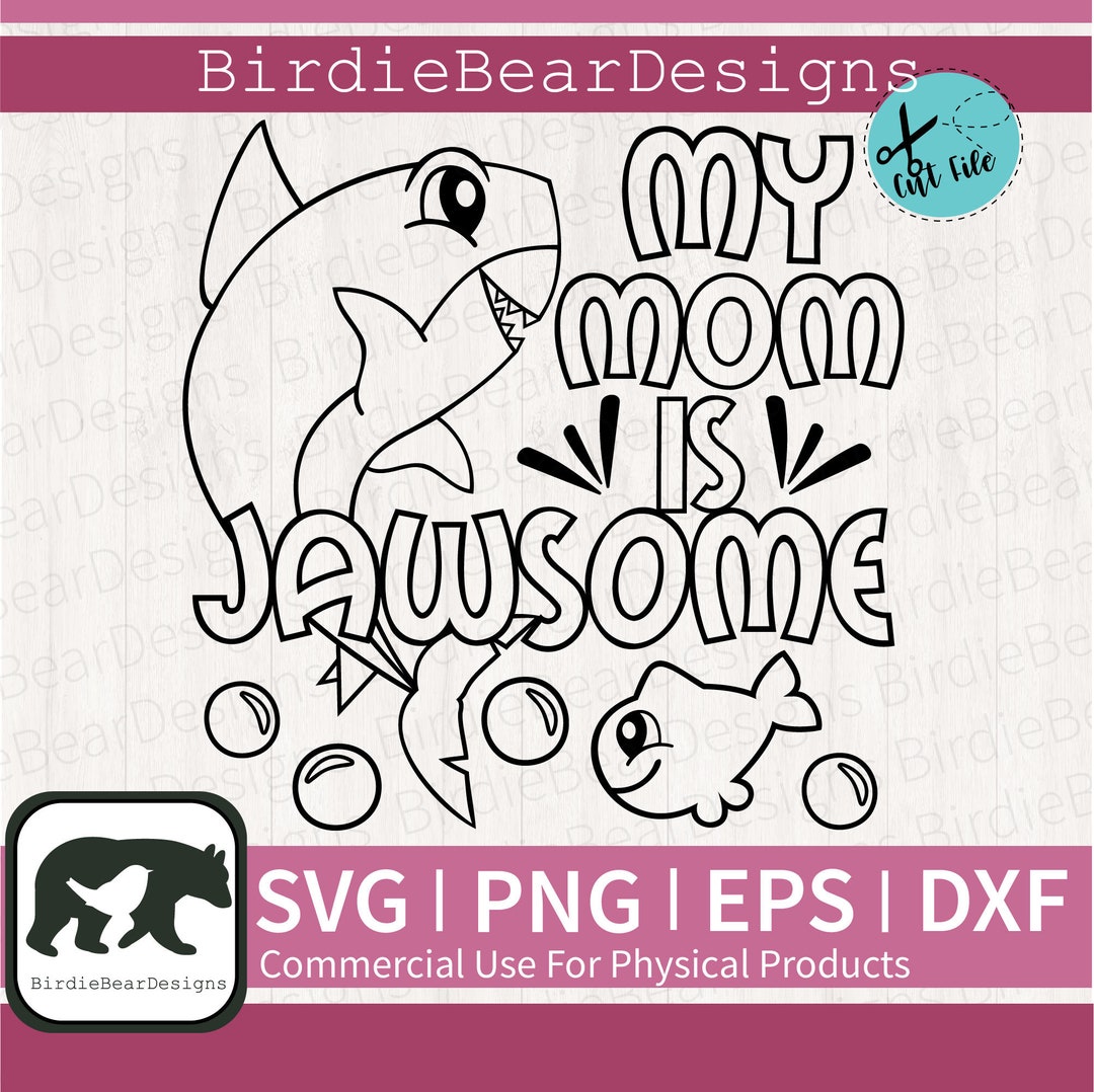 Jawsome Svg Mothers Day Coloring SVG Mom Coloring Page - Etsy Australia