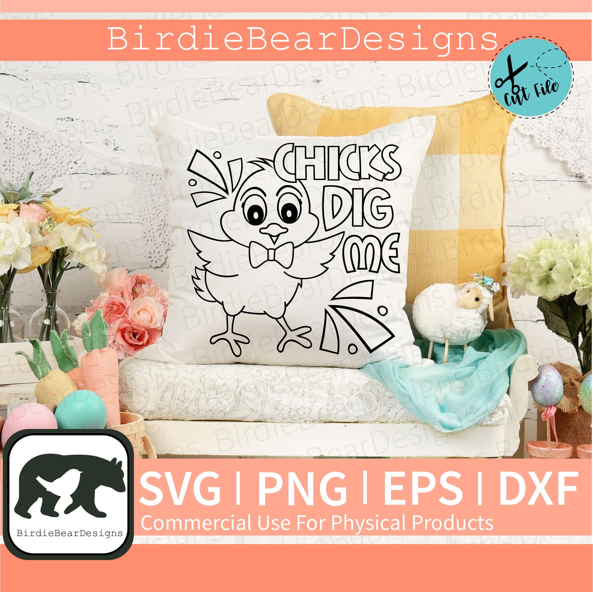 Chicks Dig Me SVG Easter Coloring Svg Chick Svg Coloring | Etsy