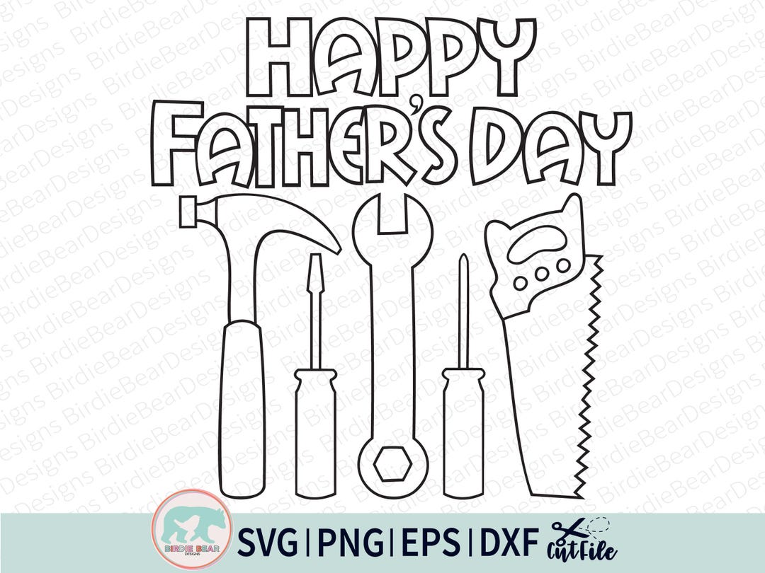 Fathers Day Coloring Svg, Tools Svg, Happy Fathers Day Svg, Dad Color ...