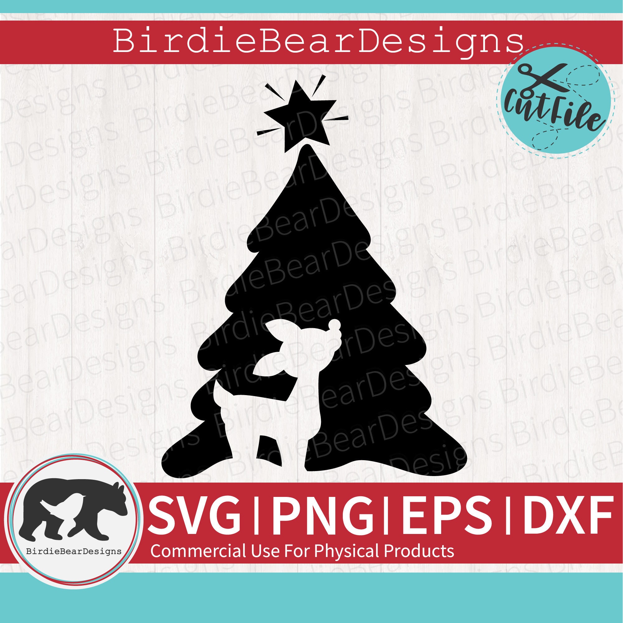 Christmas Tree Silhouette SVG Reindeer Christmas Svg - Etsy