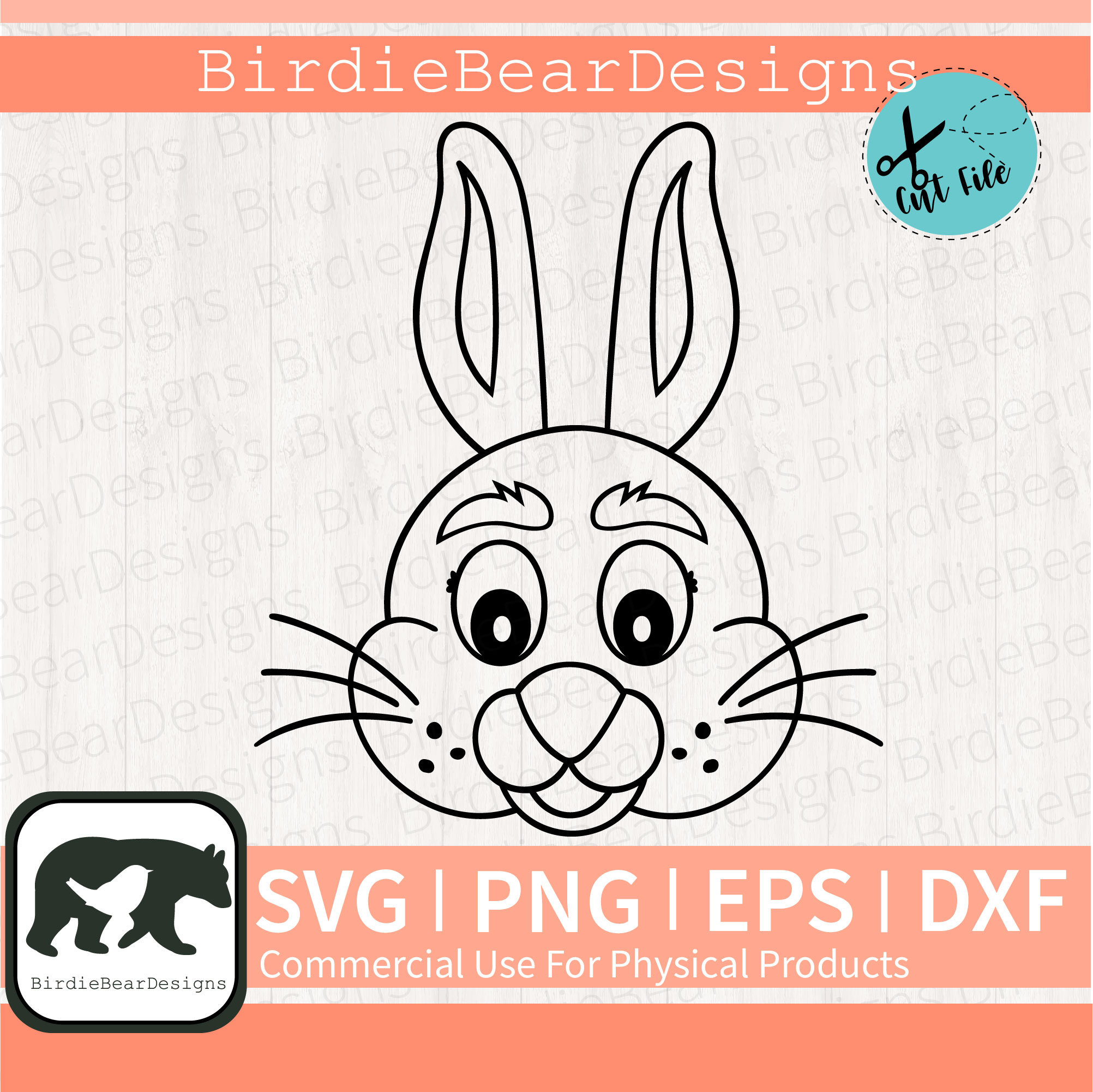 Bunny Face Svg Easter Coloring Svg Rabbit Face Svg Boy | Etsy