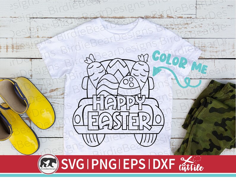 Easter Coloring Svg, Easter Coloring Shirt Svg, Happy Easter Svg ...