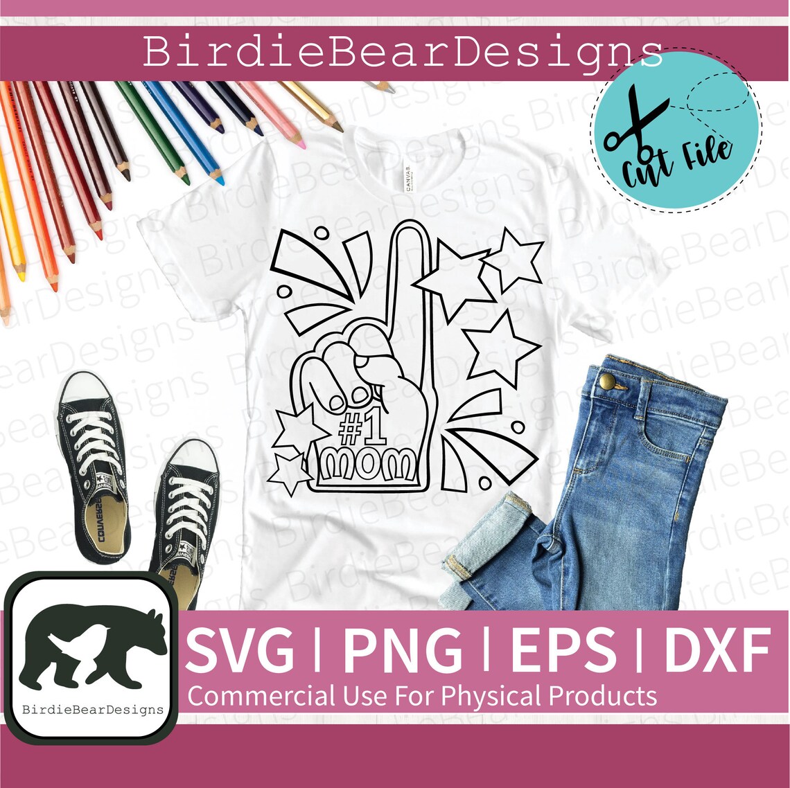 Number One Mom SVG Mothers Day Coloring SVG Mom Coloring | Etsy