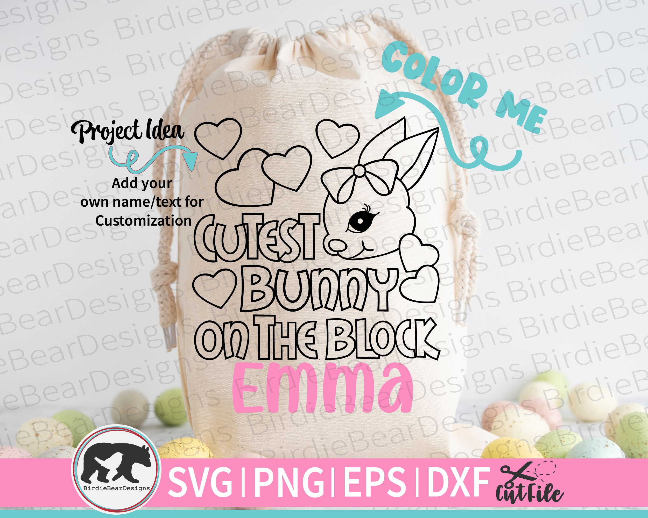 Easter Coloring Svg, Cutest Bunny Svg, Easter Coloring Shirt Svg ...