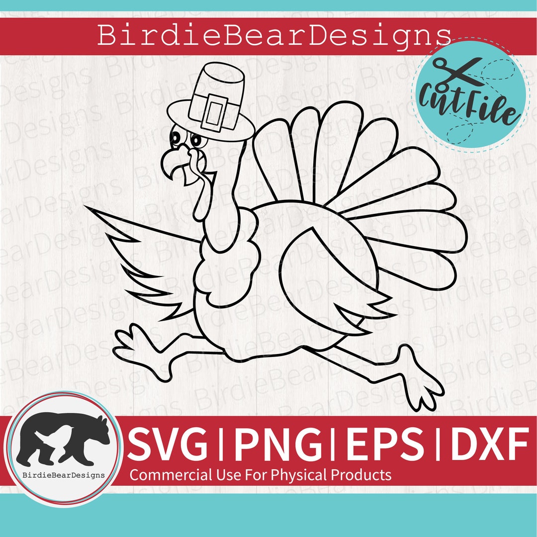 Turkey Outline SVG - Turkey Svg - Coloring Svg - Cute Turkey Svg ...