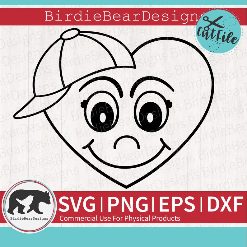 Valentines Day Coloring Svg Heart Face Svg Heart Outline - Etsy