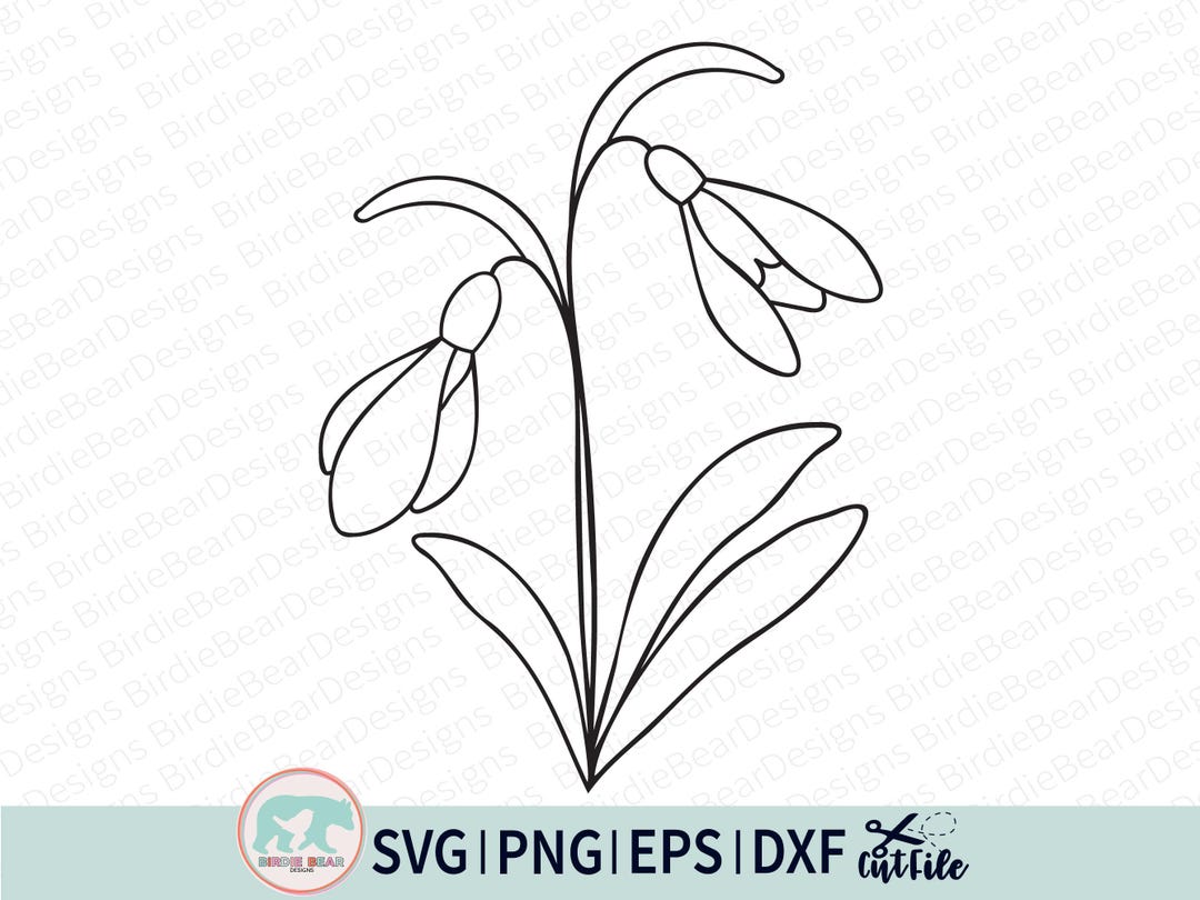 Snowdrop Svg, Snowdrop Flower, Flower Outline Svg, Snowdrop Clipart ...