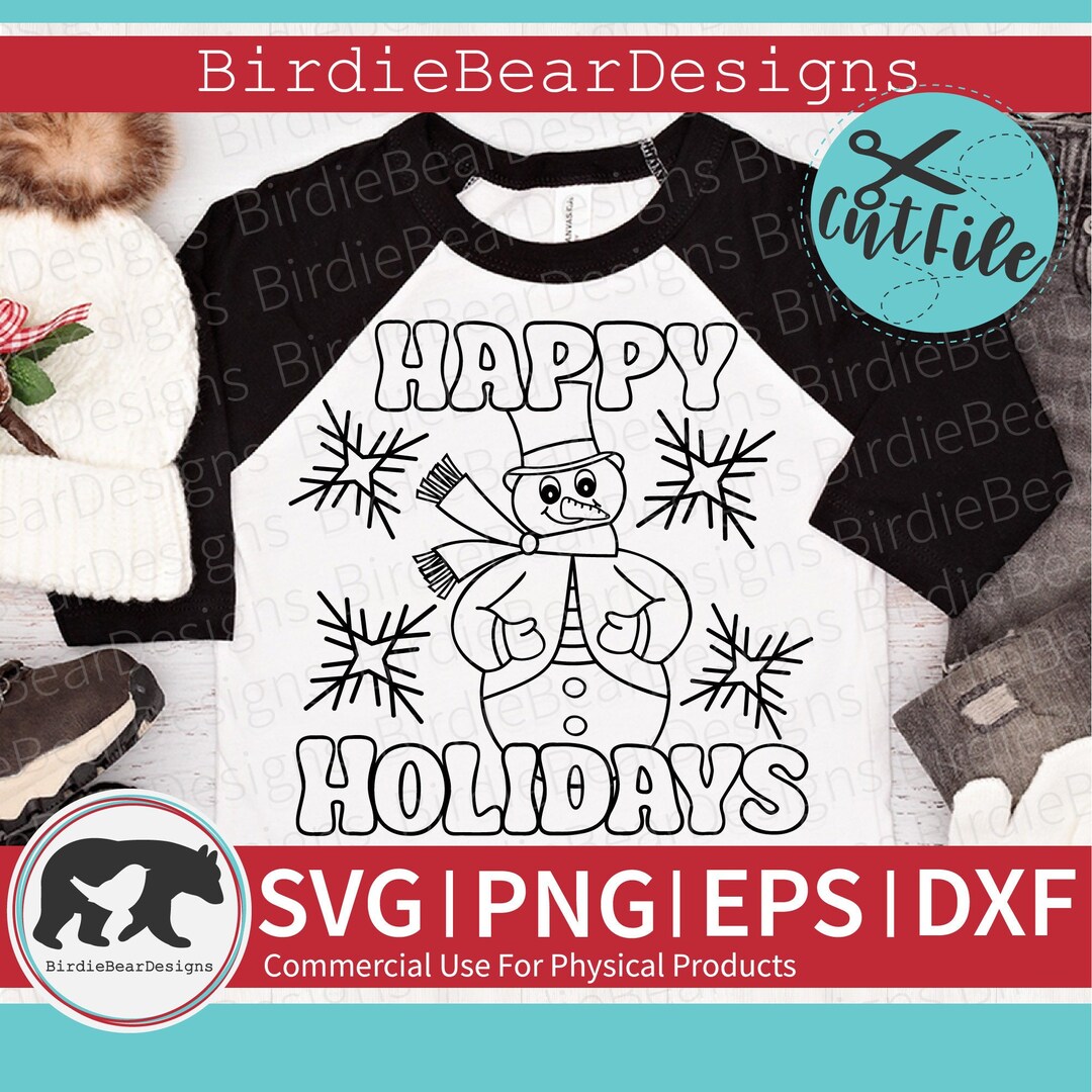 Christmas Coloring Svg, Snowman Coloring Svg, Cute Snowman Svg, Happy ...