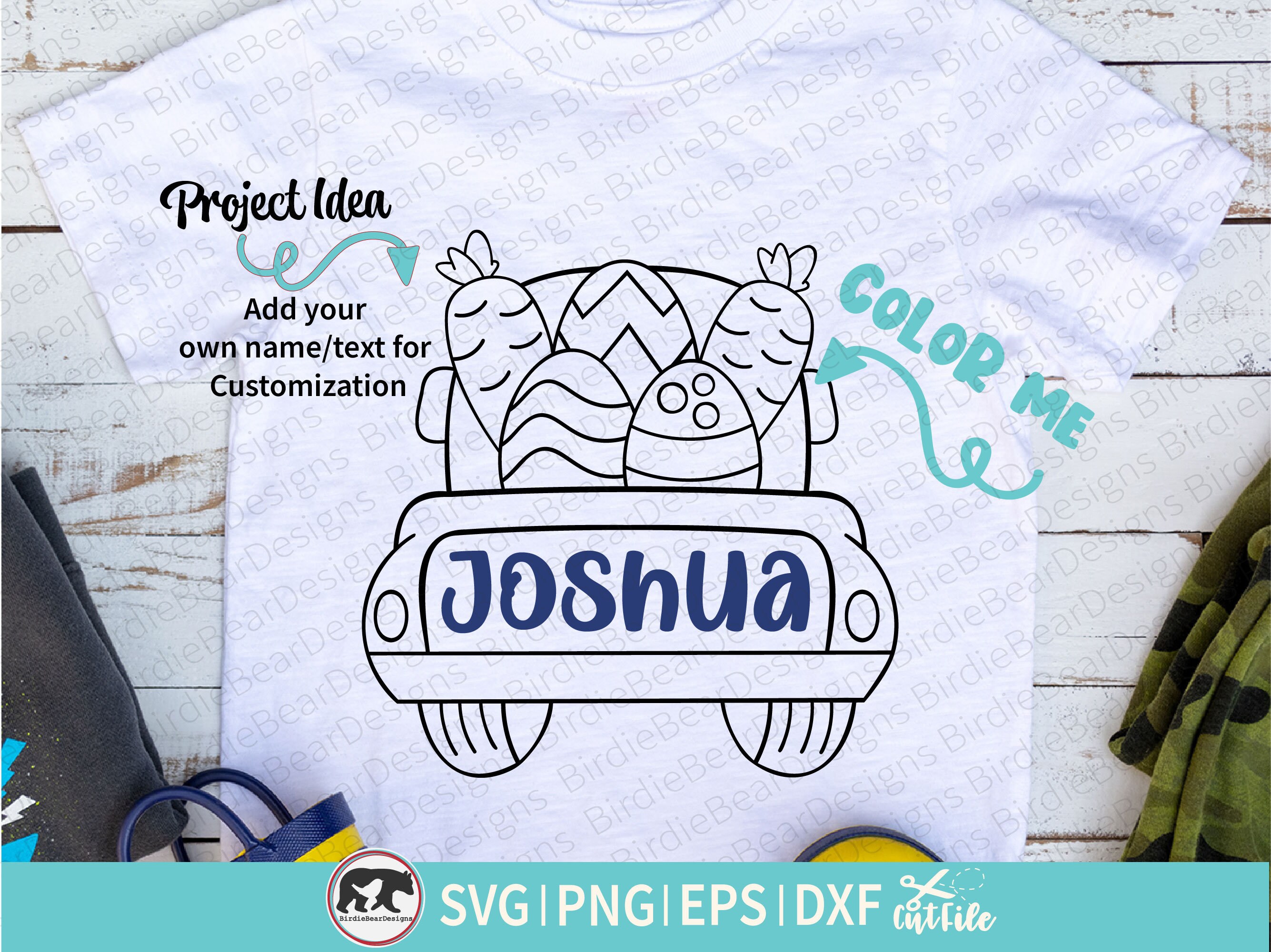 Easter Coloring Svg, Easter Truck Svg, Easter Coloring Shirt Svg, Happy ...