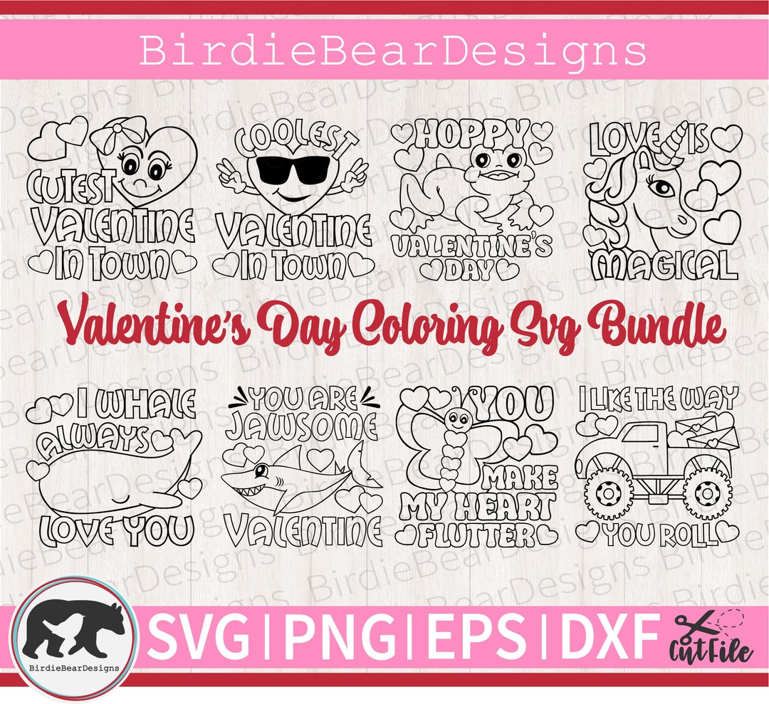 Valentine Coloring Svg, Valentine Coloring Shirts Svg, Kids Coloring ...
