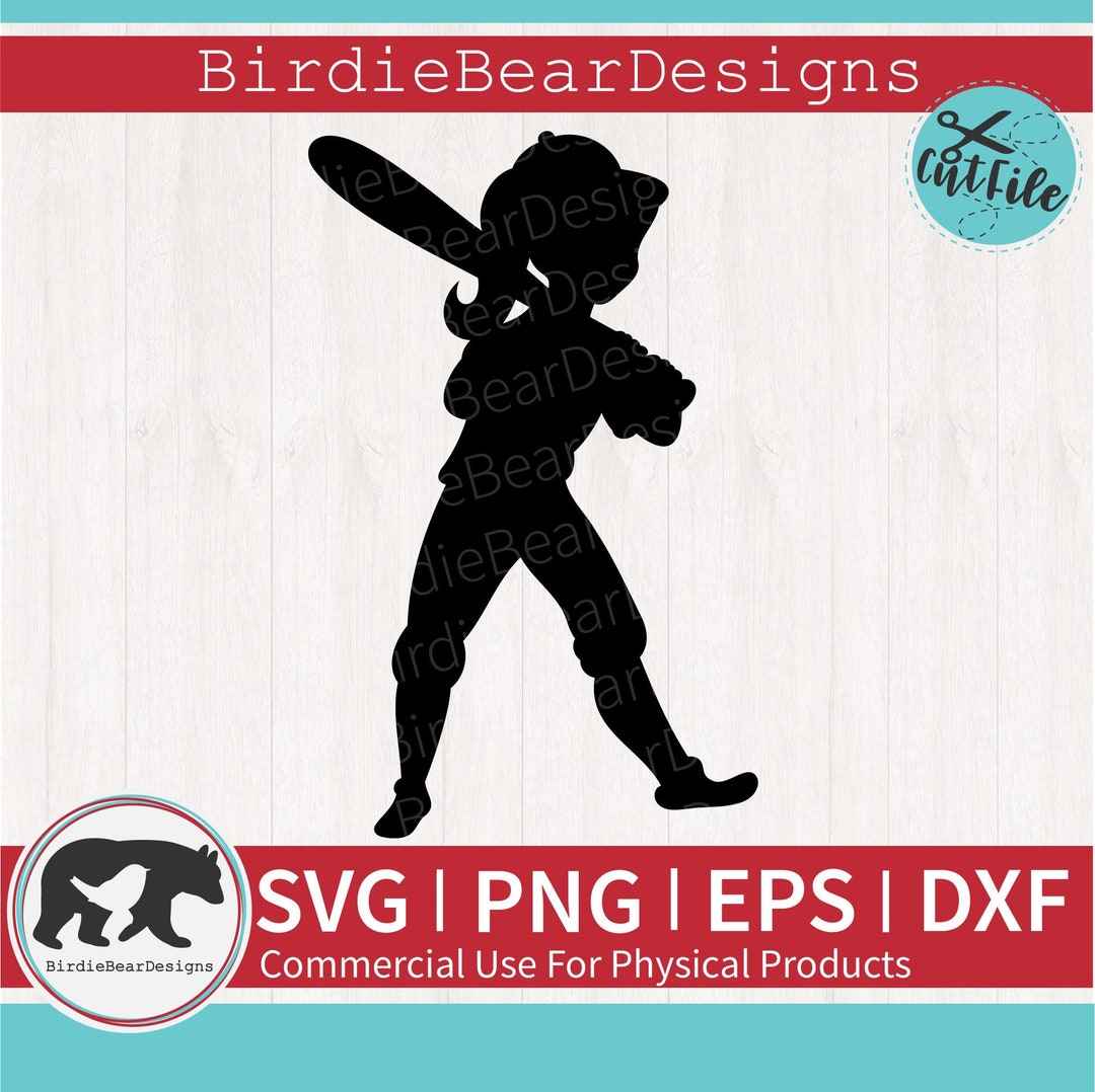Softball Player SVG, Softball Girl Svg, Softball Player Silhouette ...