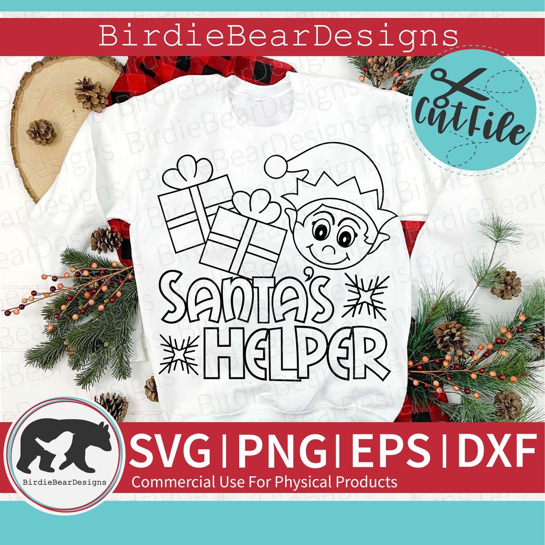 Christmas Coloring Svg, Santas Helper Svg, Christmas Coloring Shirt Svg ...