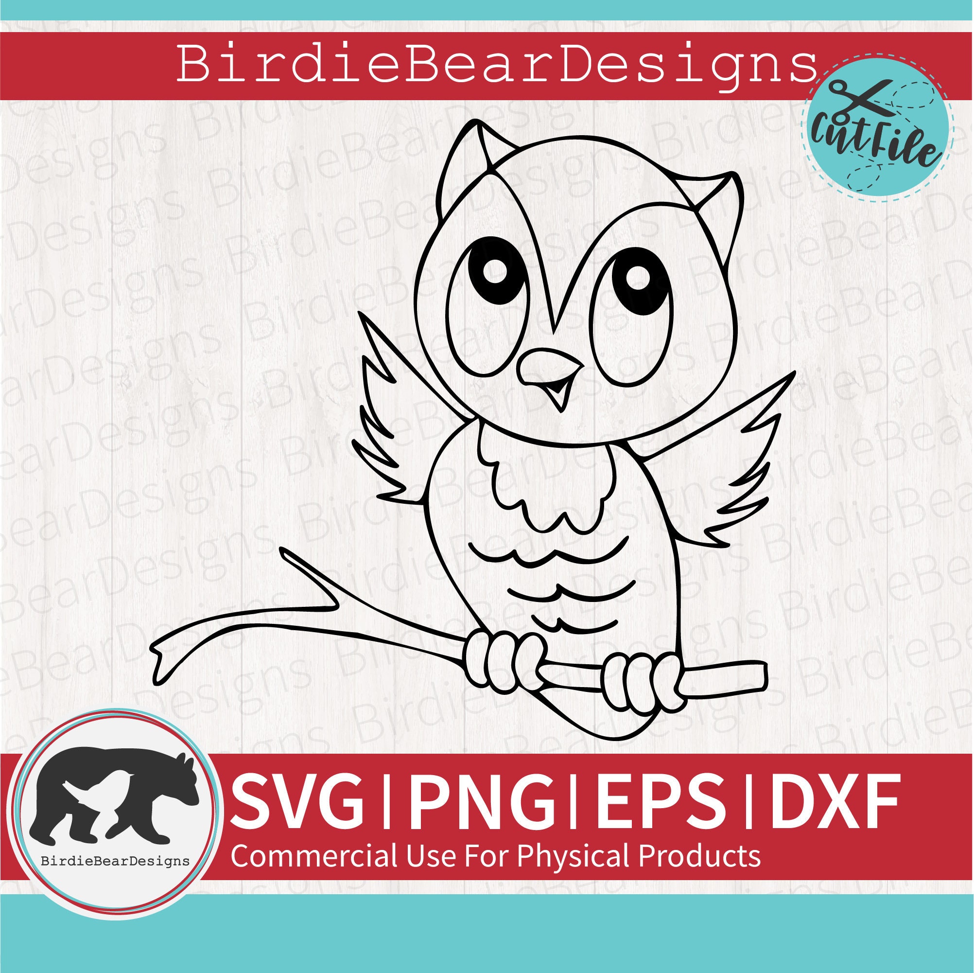 Owl Outline SVG Animal Outline Svg Dibujo para colorear - Etsy España