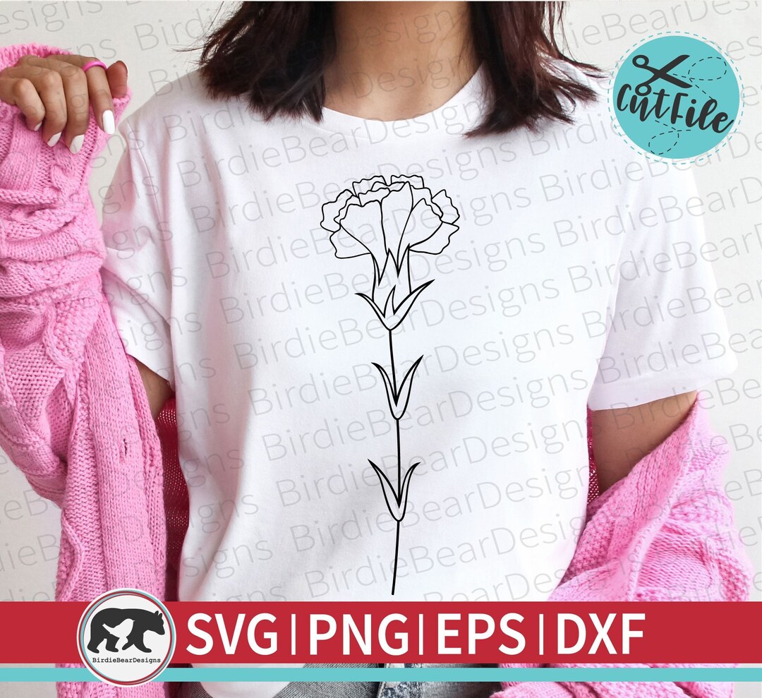 Carnation Svg, Birth Month Flower Svg, Carnation Flower Svg, January ...