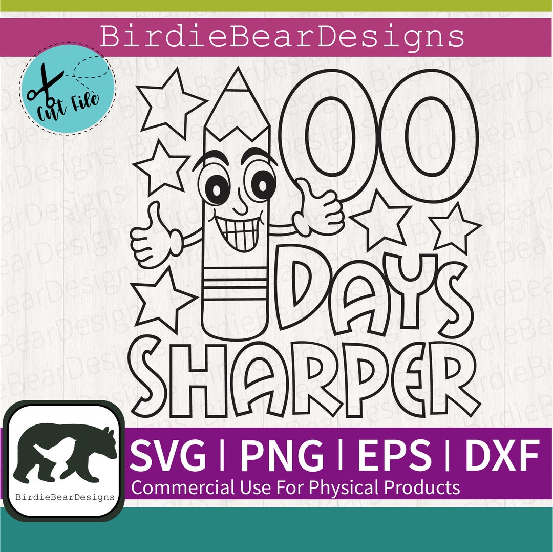100 Days Sharper SVG 100 Days Pencil Svg 100th Day of School - Etsy