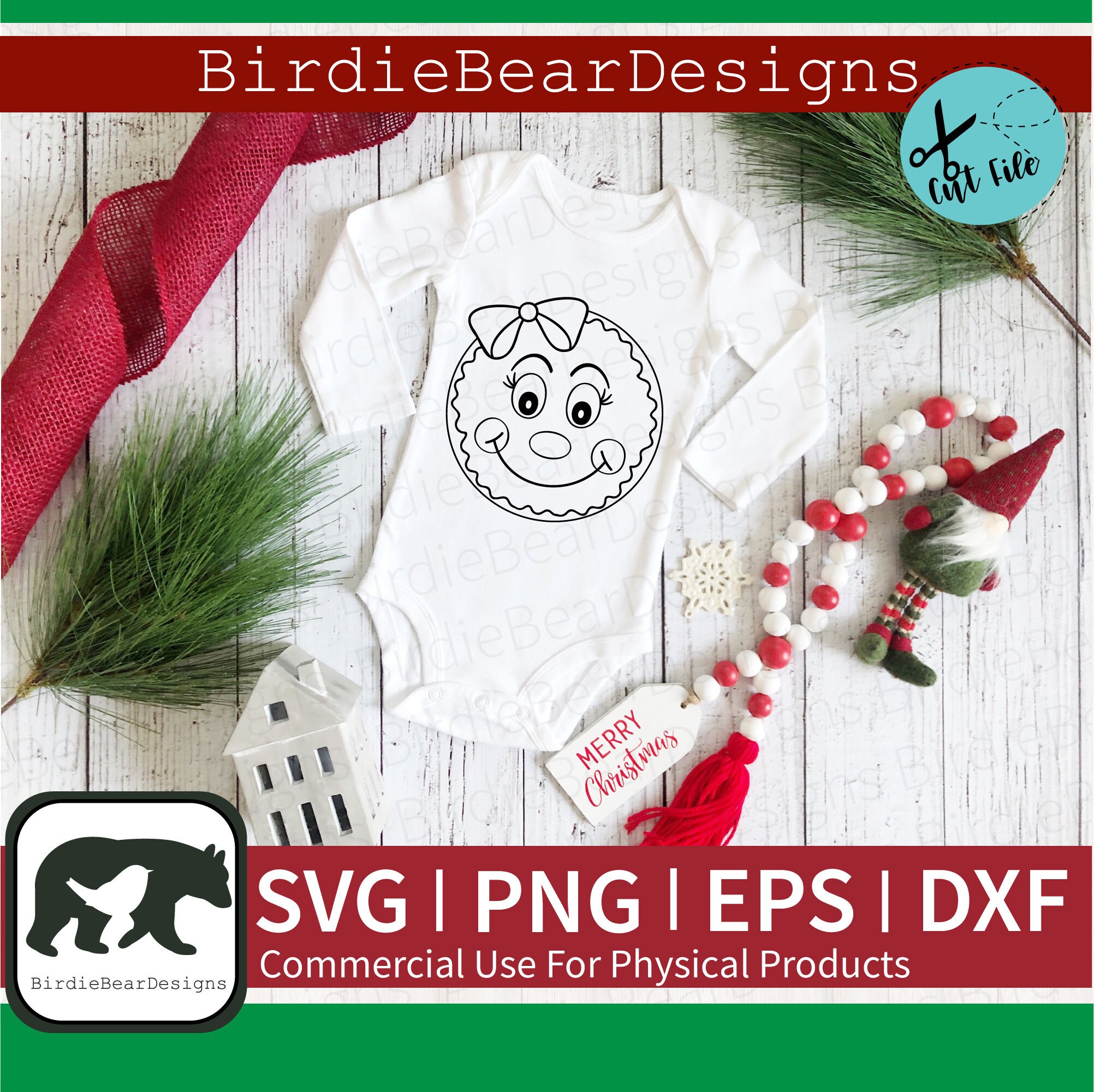 Gingerbread Face SVG Girl Gingerbread Svg Christmas Cookie - Etsy
