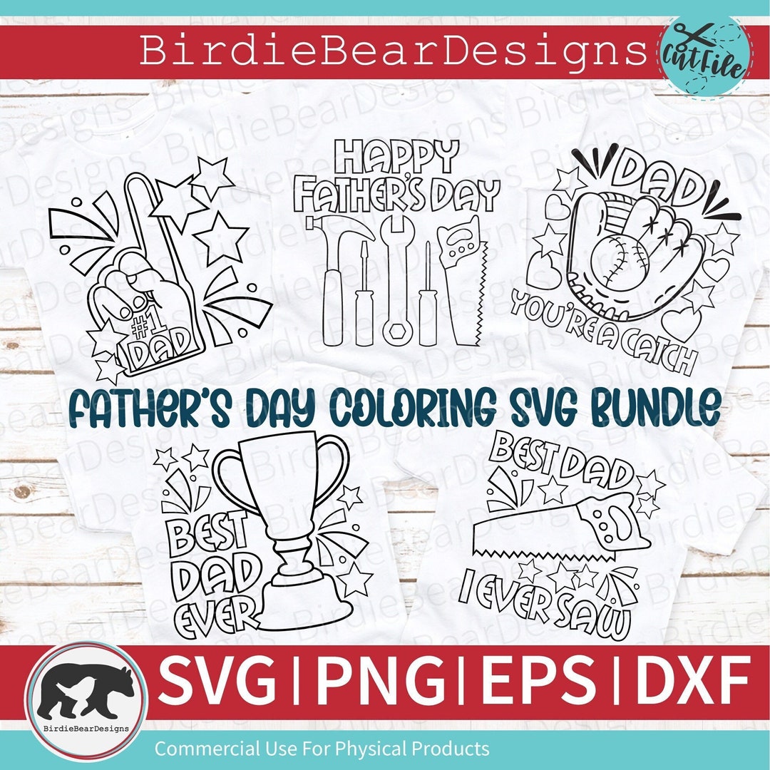 Fathers Day Coloring Svg Coloring Shirt Svg Bundle Dad Color - Etsy