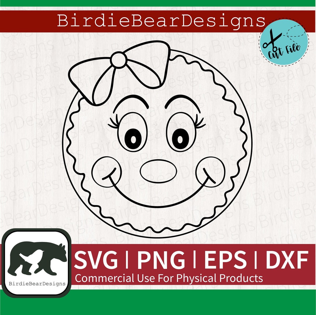 Gingerbread Face SVG Girl Gingerbread Svg Christmas Cookie Svg ...