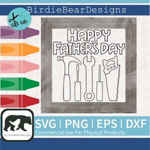 Fathers Day Coloring SVG Tools Svg Happy Fathers Day Svg | Etsy
