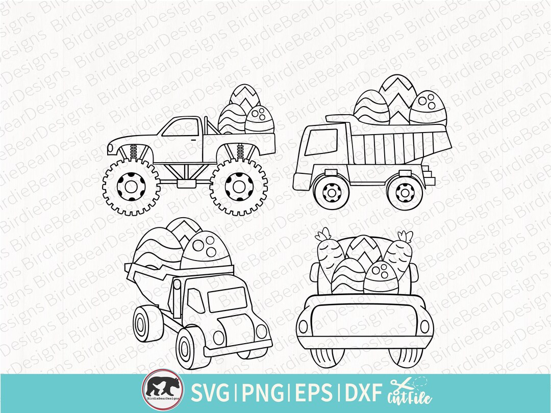 Easter Coloring Svg, Easter Truck Svg, Easter Coloring Shirt Svg, Happy ...