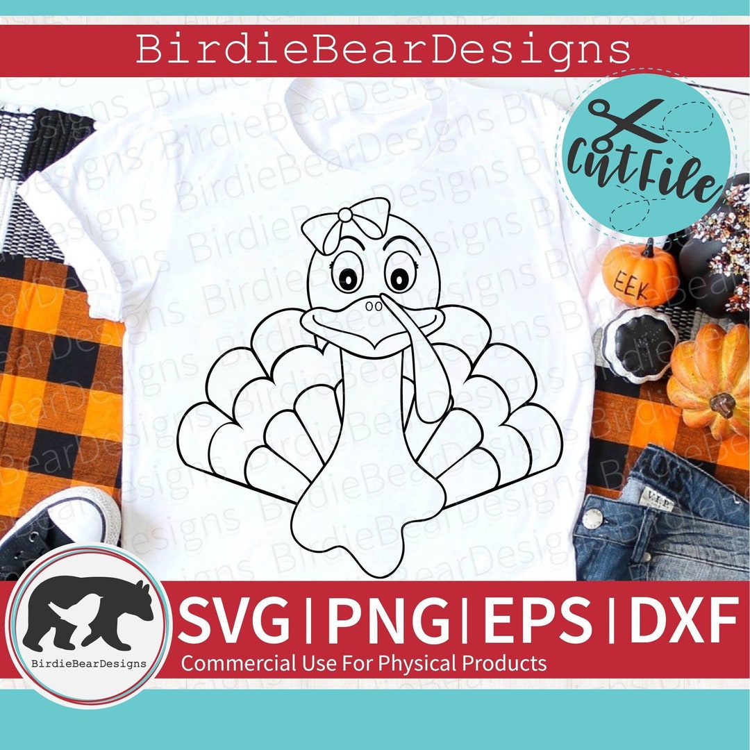 Turkey Outline SVG Turkey Svg Coloring Svg Cute Turkey Svg Thanksgiving ...