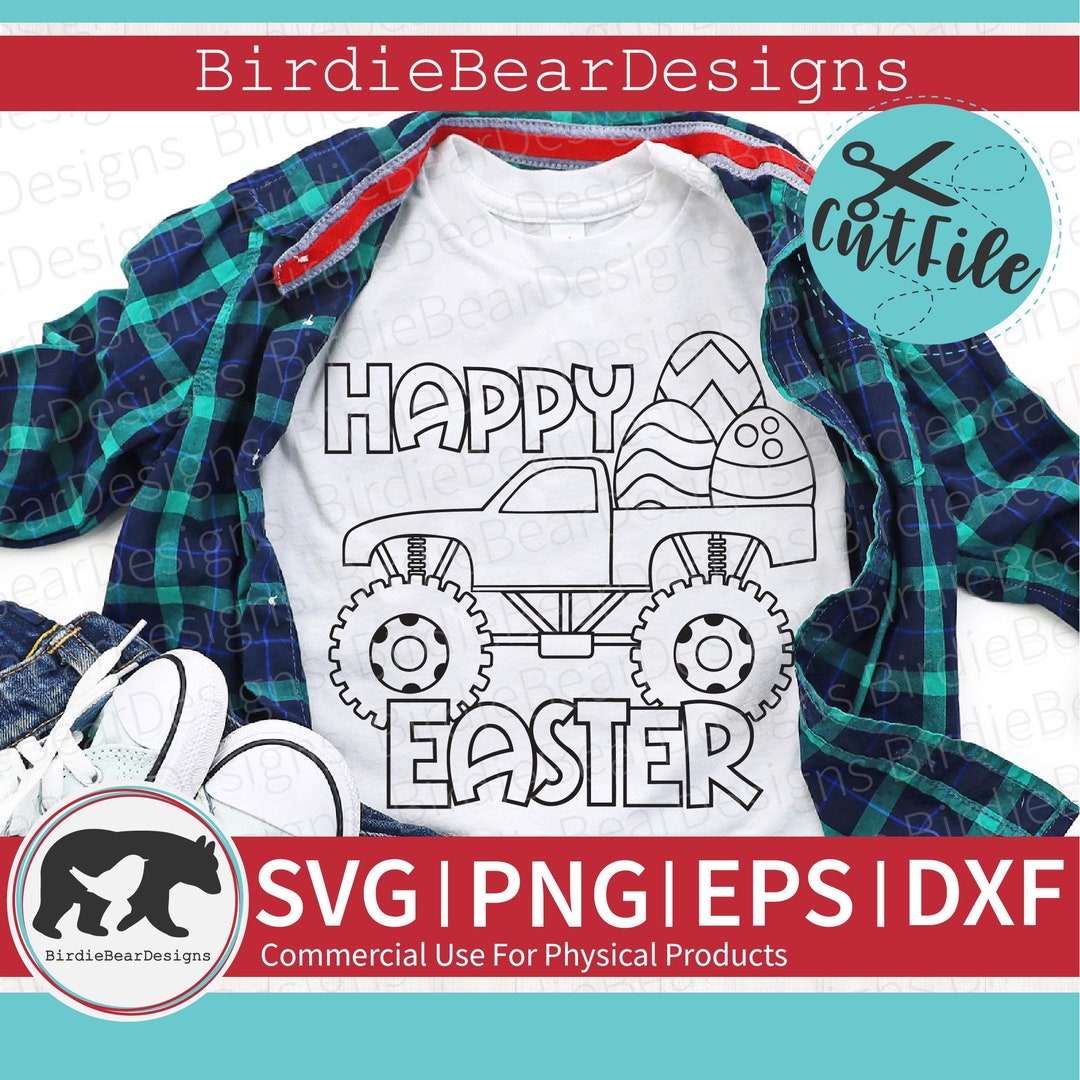 Easter Monster Truck SVG, Easter Coloring Svg, Happy Easter Svg, Easter ...