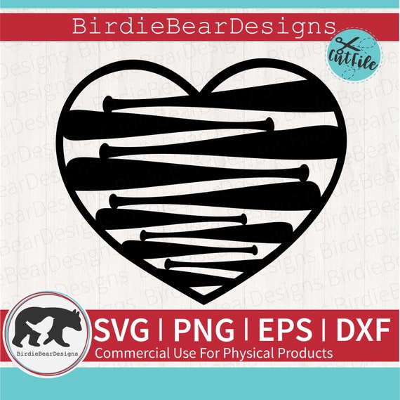 Baseball Heart Svg Softball Heart Svg Baseball Bat SVG | Etsy