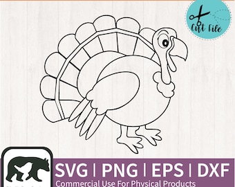 Turkey Outline Coloring - Etsy