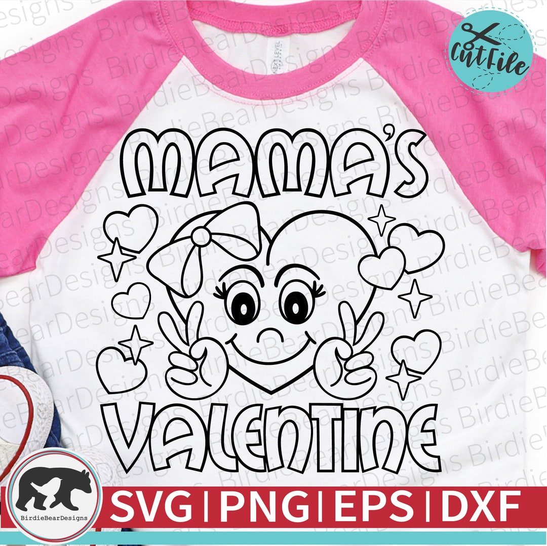 Valentine Coloring Svg, Valentines Day Coloring Shirt Svg, Mamas ...