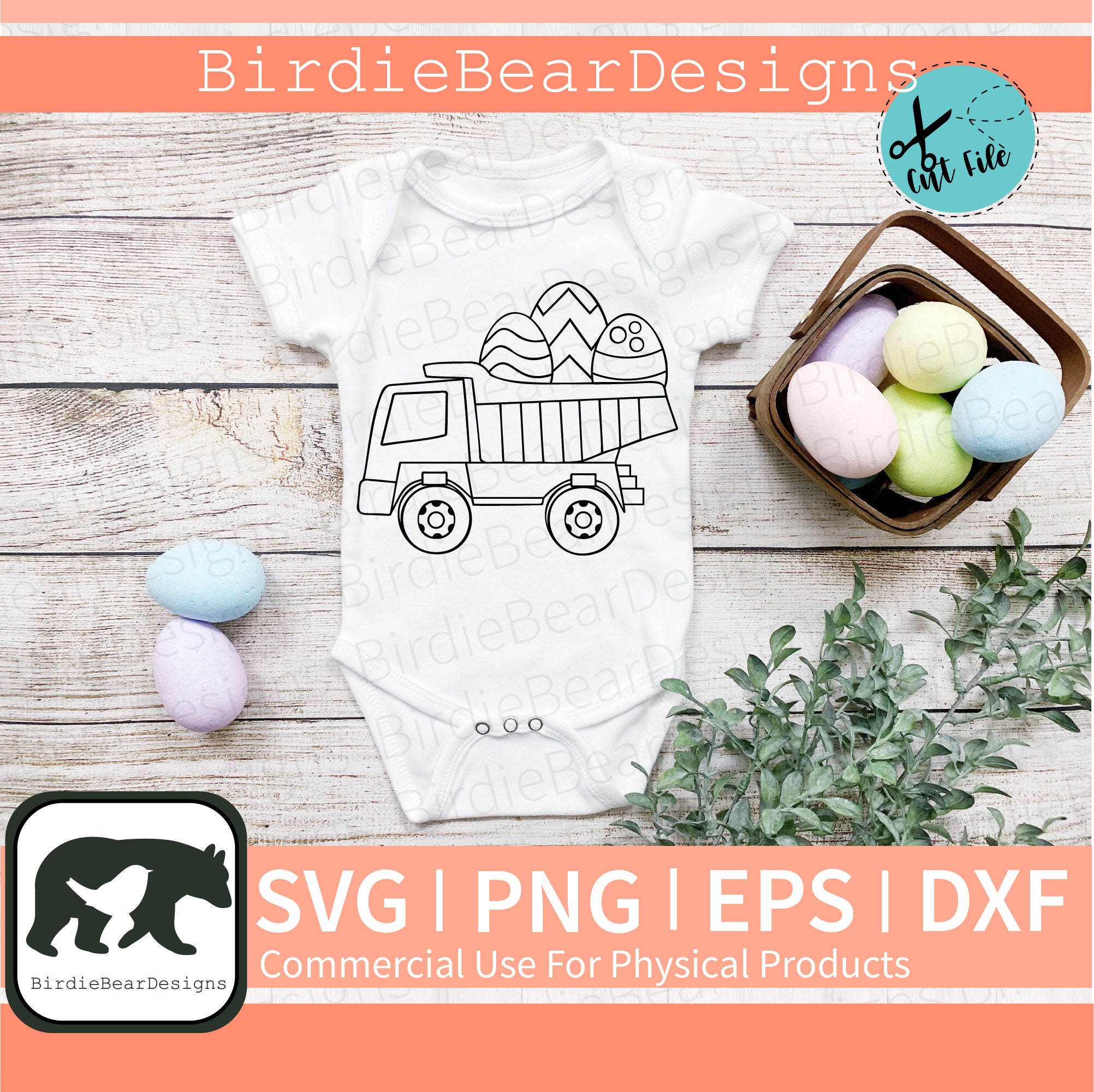 Easter Dump Truck SVG Easter Truck Svg Easter Coloring SVG | Etsy