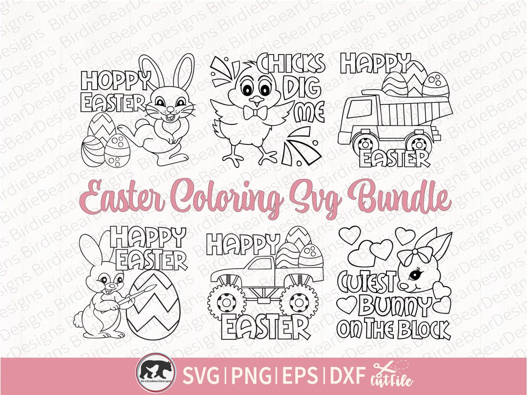 Easter Coloring Svg, Easter Coloring Shirt Svg, Happy Easter Svg ...