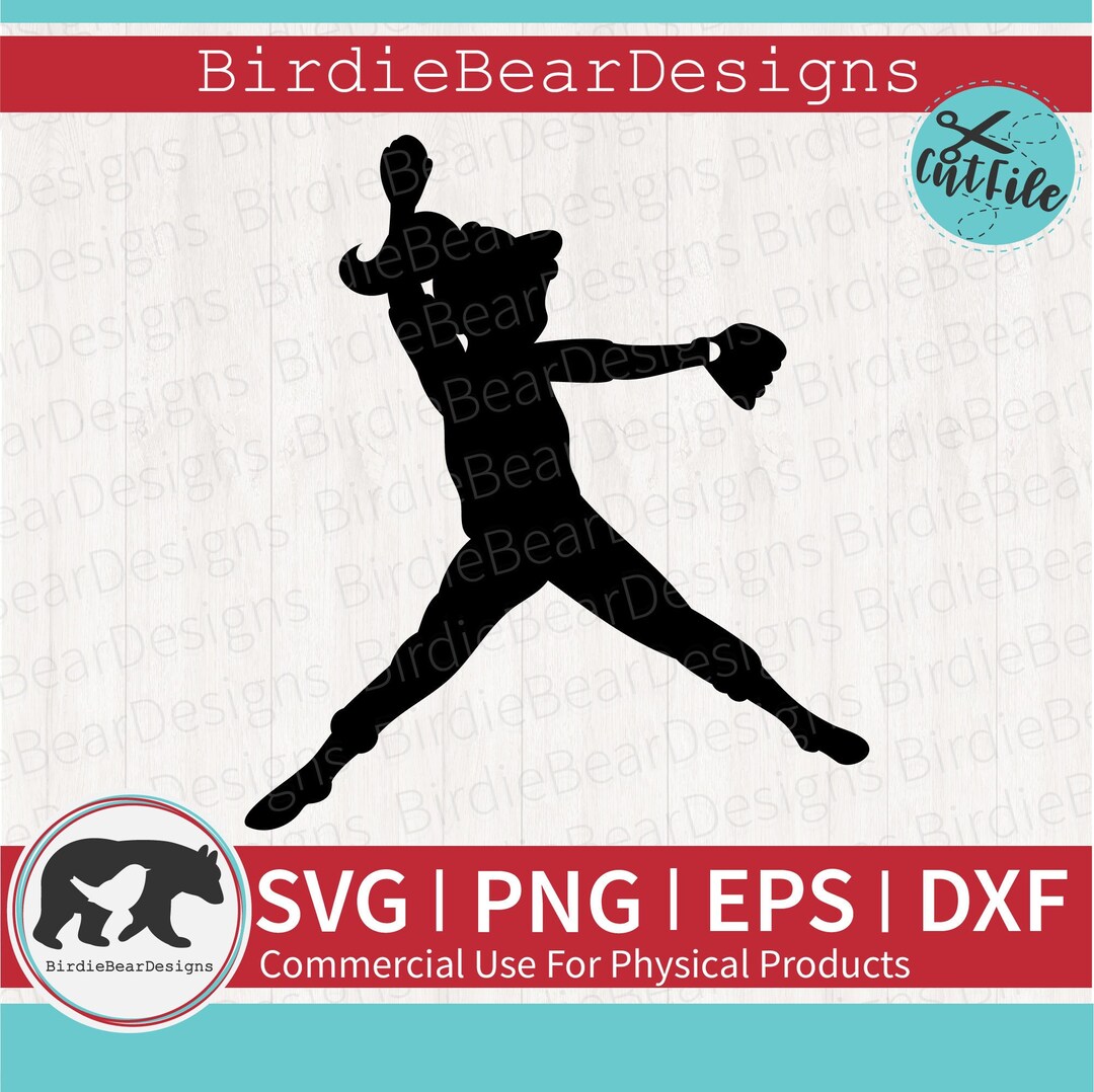 Softball Pitcher SVG, Softball Girl Svg, Softball Player Silhouette ...